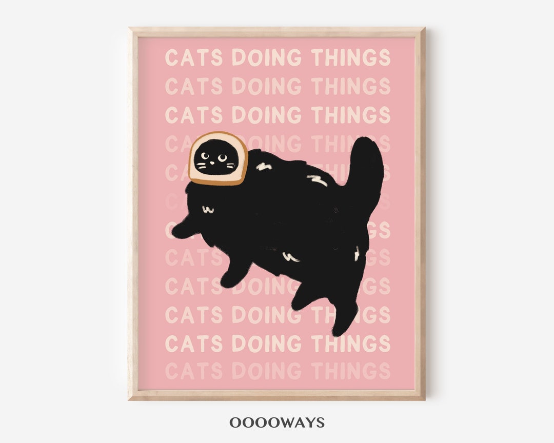 Toast Cat Wall Art Funny Cat Poster Digital Print Cute - Etsy Canada