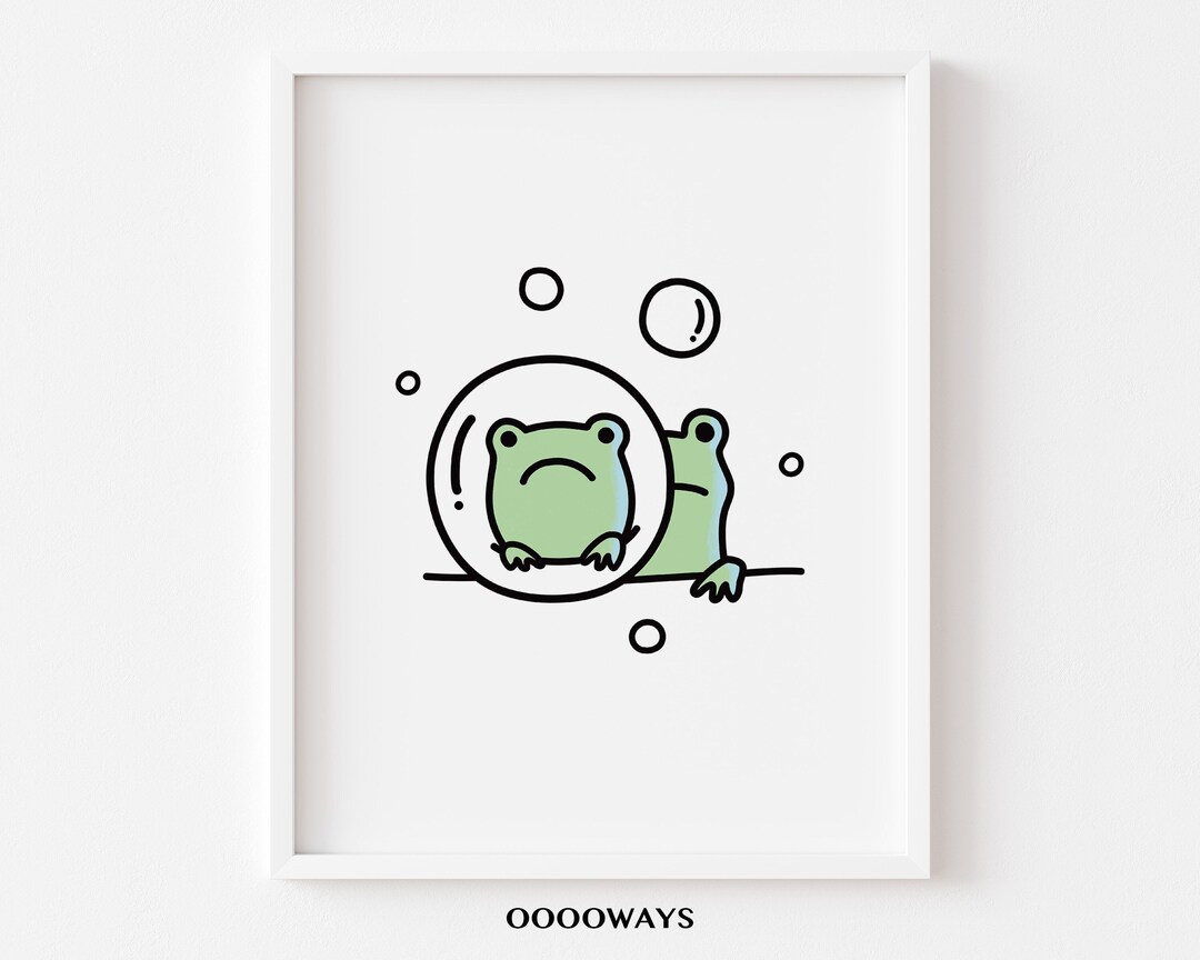 Bubble Frog Wall Art Cute Froggy Print Frog Lover Gift - Etsy