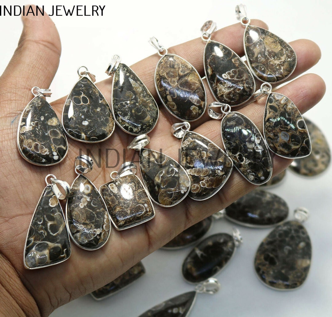 Turtella Jasper Gemstone Bezel Pendant / Turtella Jasper Bezel Pendant ...