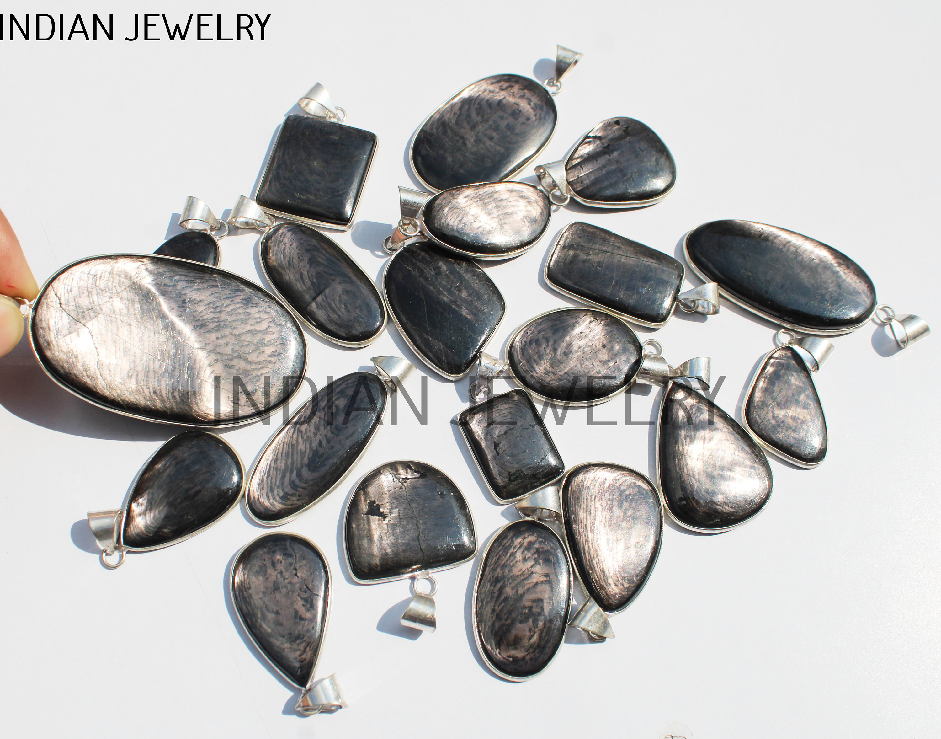Natural Hypersthene Bezel Gemstone Pendant / Hypersthene Bezel Pendant ...