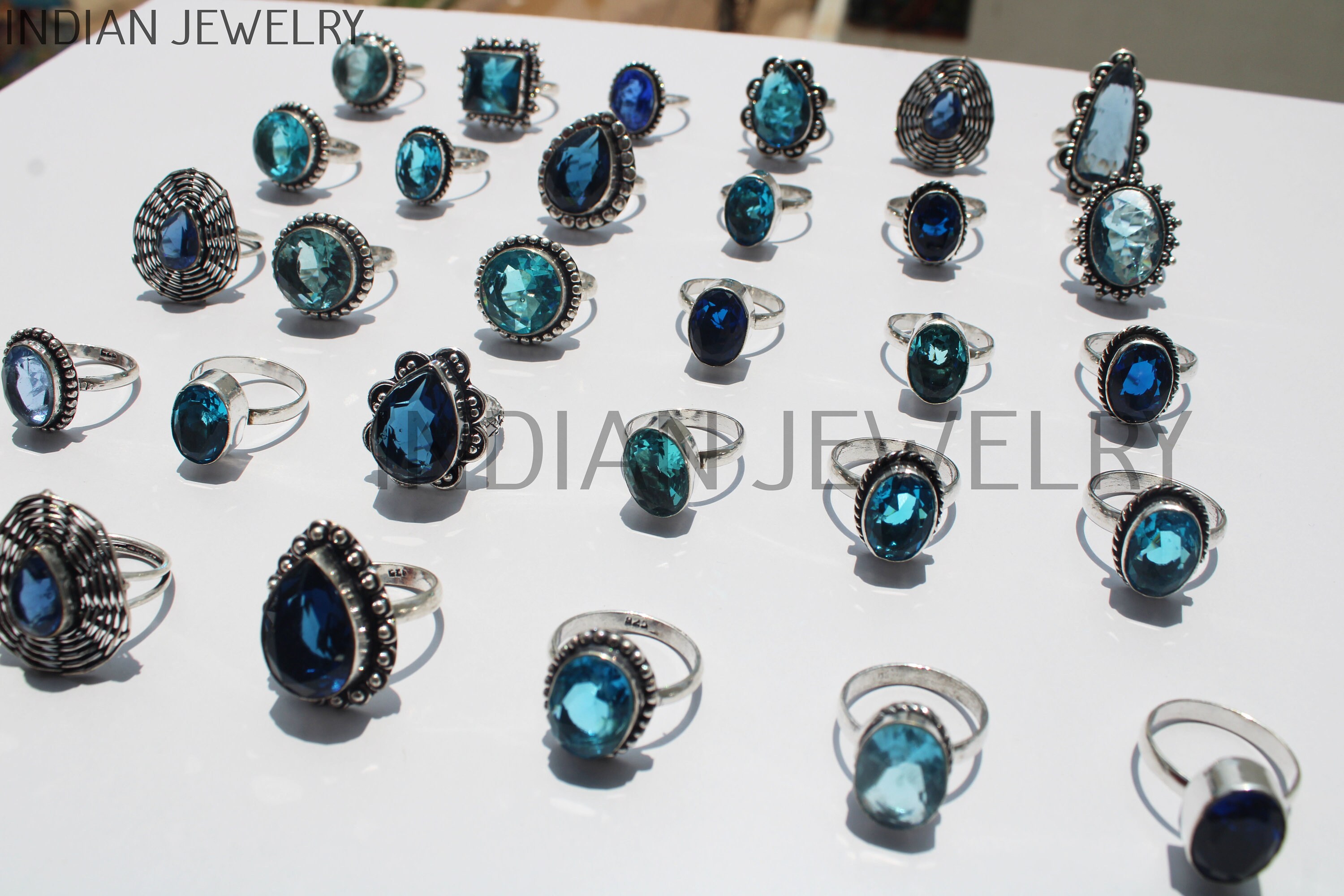 Blue Topaz Gemstone Ring / Blue Topaz Ring / Bulk Jewellery / - Etsy
