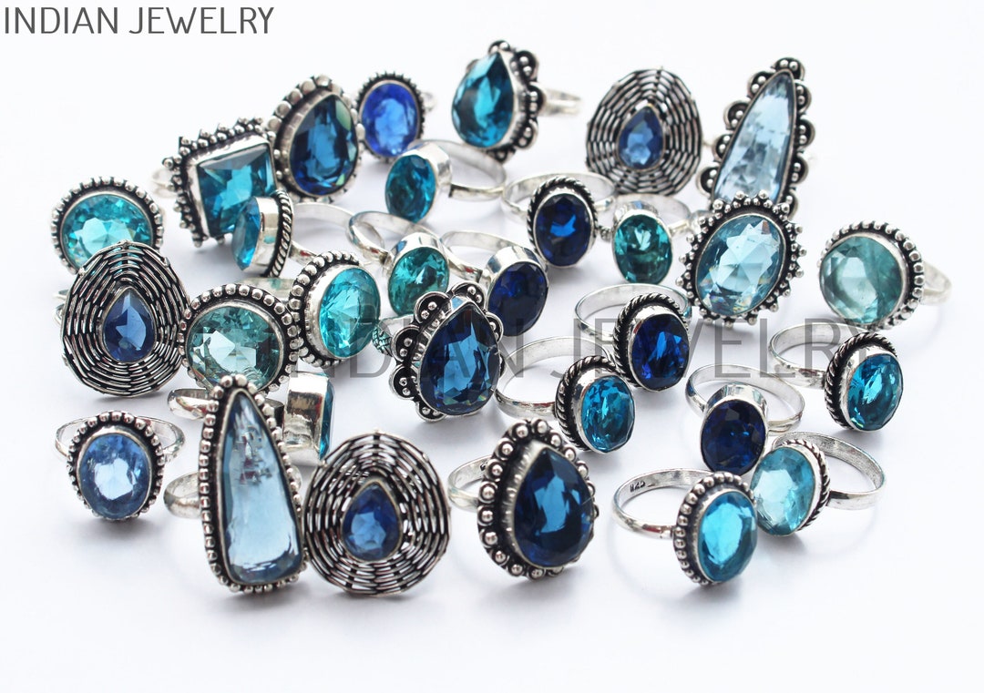 Blue Topaz Gemstone Ring / Blue Topaz Ring / Bulk Jewellery / Wholesale ...