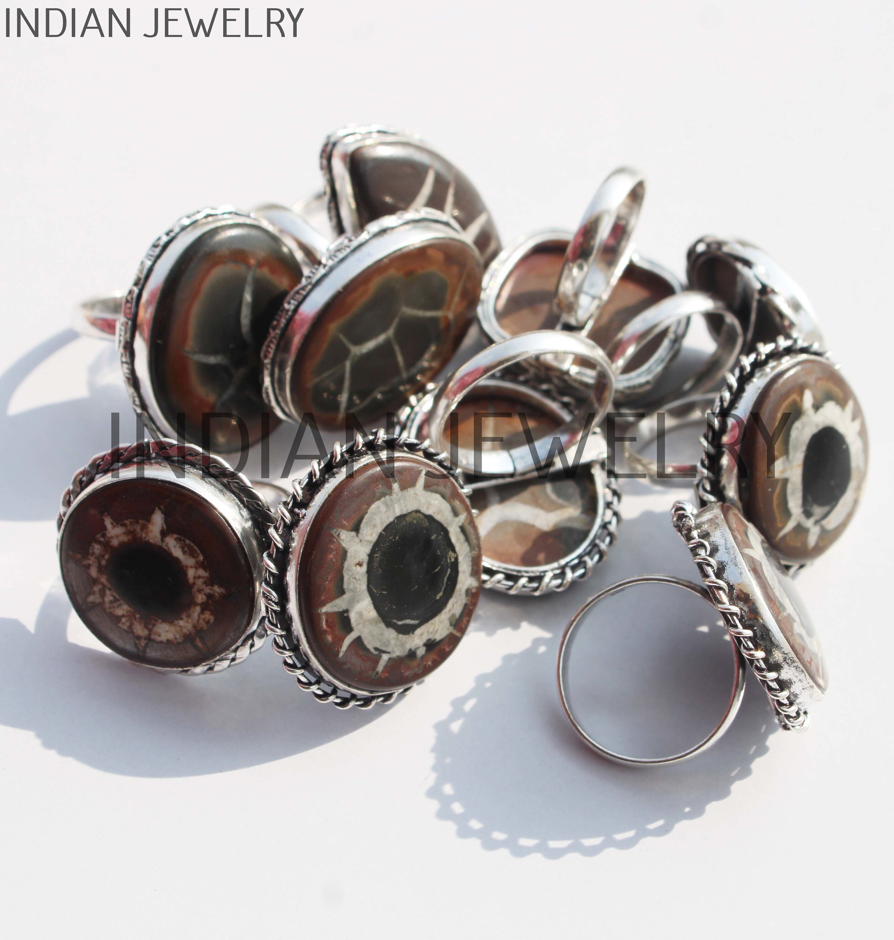 Natural Spider Septarian Gemstone Ring / Ethnic Gemstone - Etsy