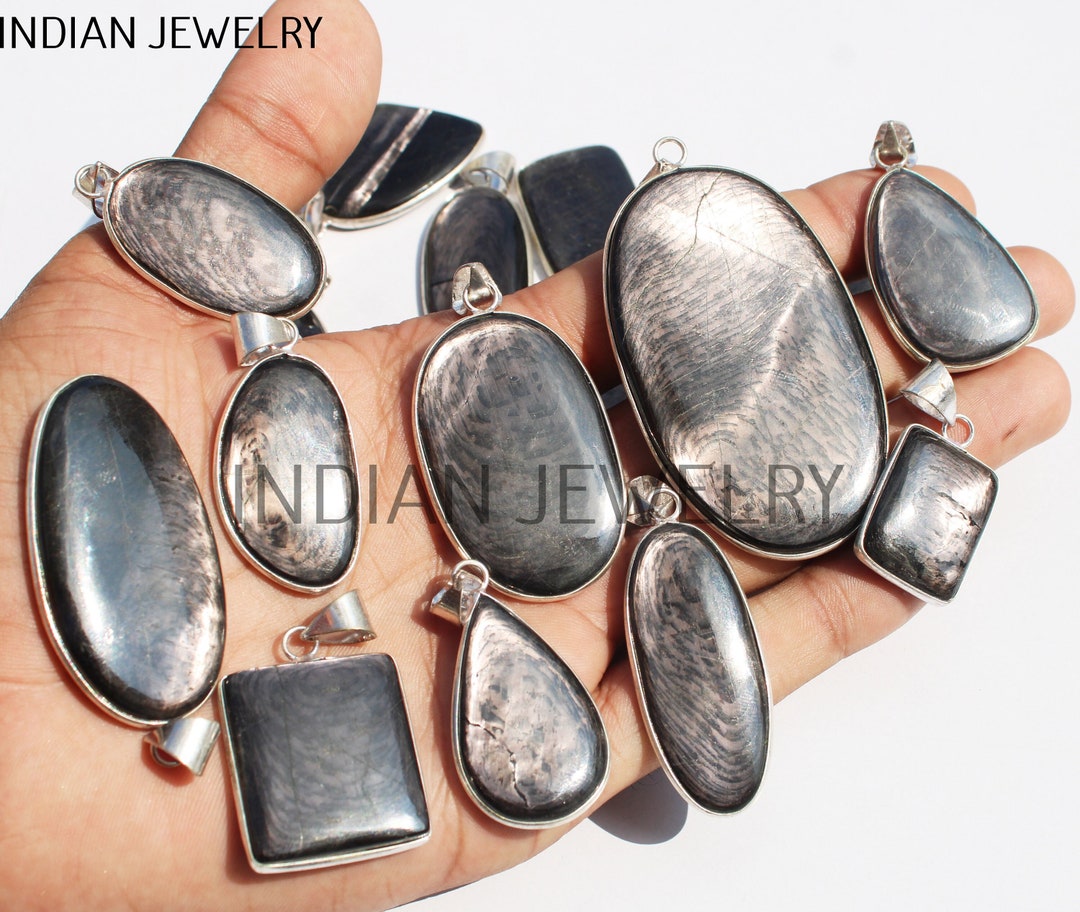 Natural Hypersthene Bezel Gemstone Pendant / Hypersthene Bezel Pendant ...