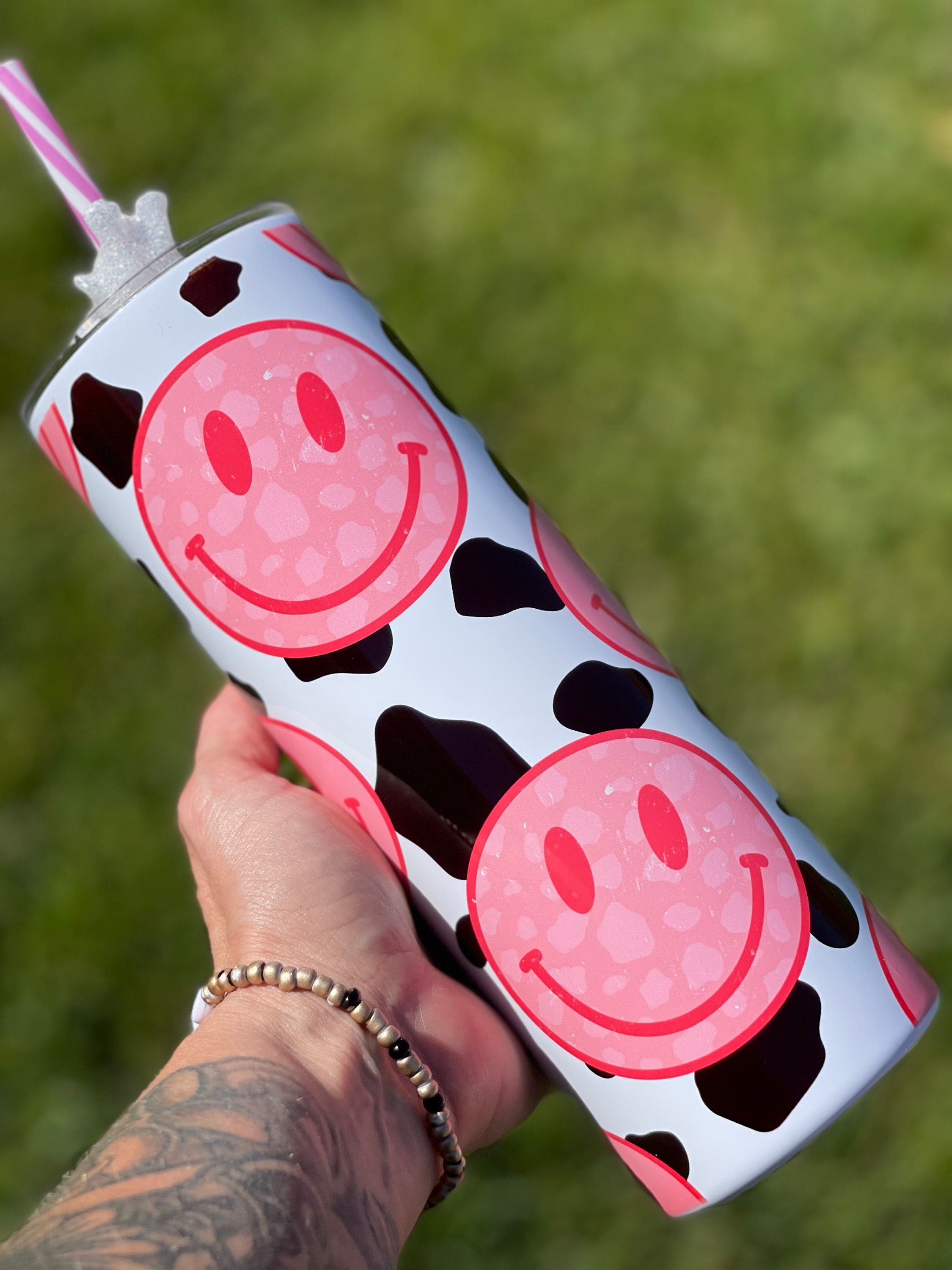 Full Wrap Cow and Smiley Face Sublimation Tumbler Cow Print - Etsy