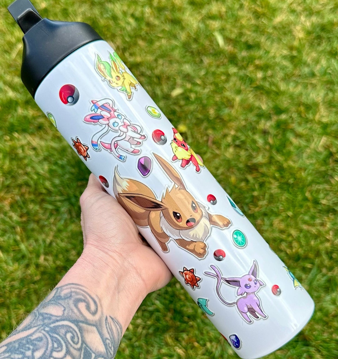 Anime Pikachu Custom UV DTF Full Wrap on 24 Oz Tumbler With Straw Lid ...