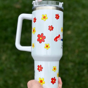 Retro Lizzy Mcguire UV DTF Full Wrap on a Blue 40 Oz Stanley Dupe ...