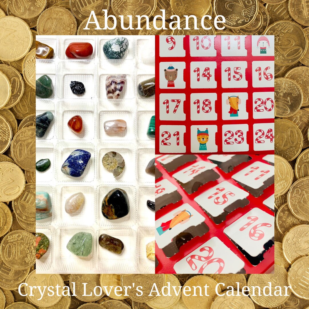 Abundance Crystal Advent Calendar, 24 Gemstones Christmas Countdown ...