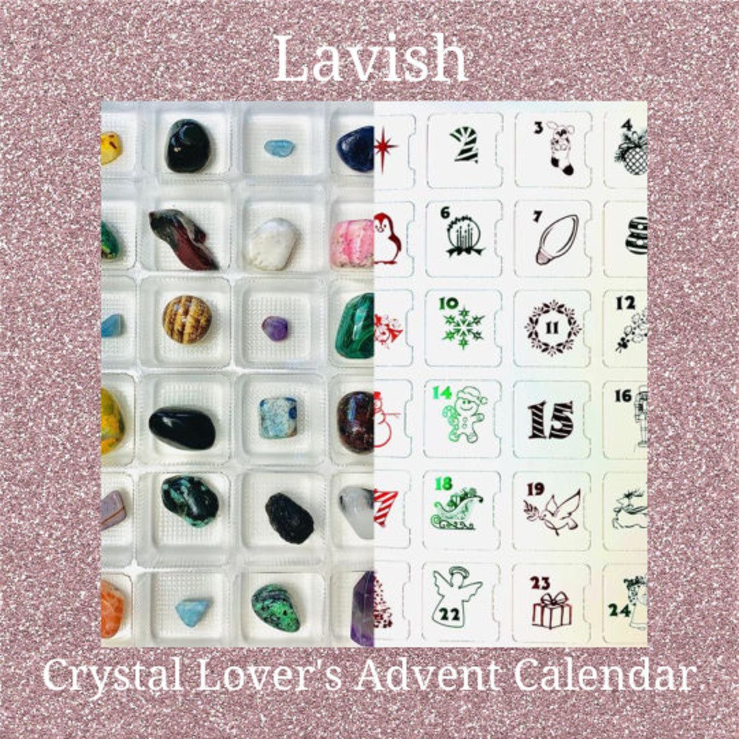 Lavish Crystal Advent Calendar, 24 Gemstone Box for Christmas Countdown ...