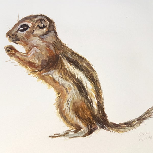 Chipmunk Painting - Etsy