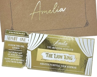 Gold Foil Passport Scratch & Reveal Travel Ticket Surprise Gift Card ...