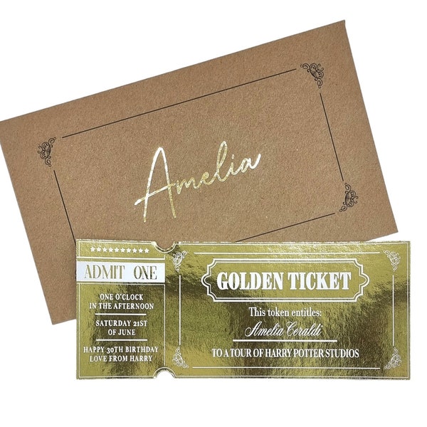 Custom Golden Ticket - Etsy