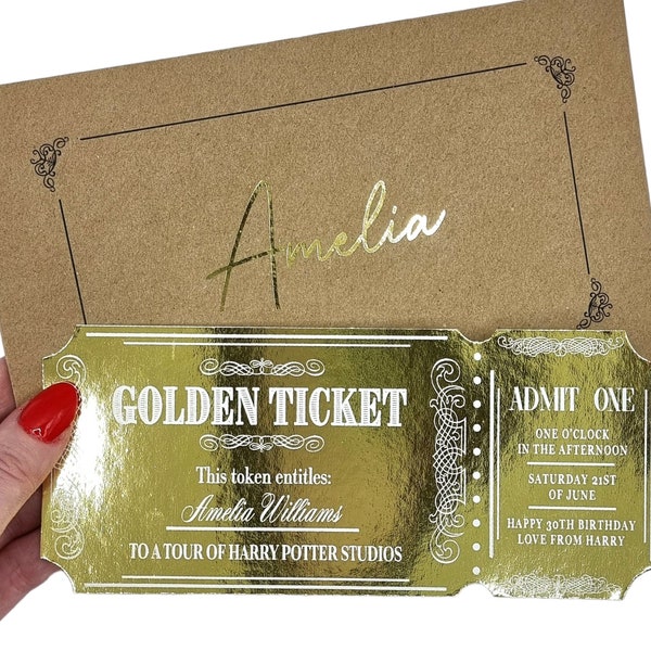 Golden Ticket Template - Etsy