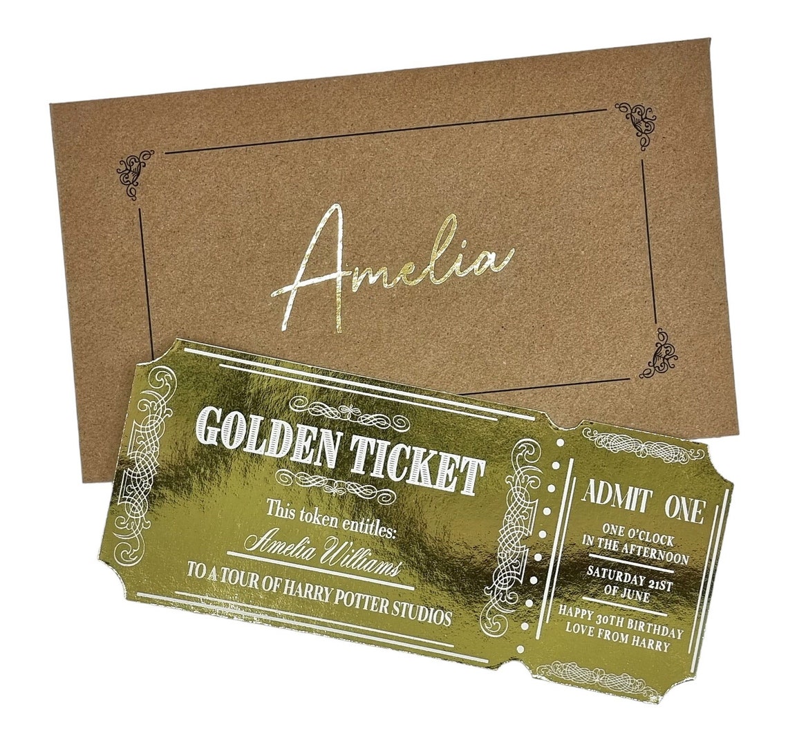 Gold Foil Scratch Reveal Ticket, Surprise Event, Gift Token - Etsy