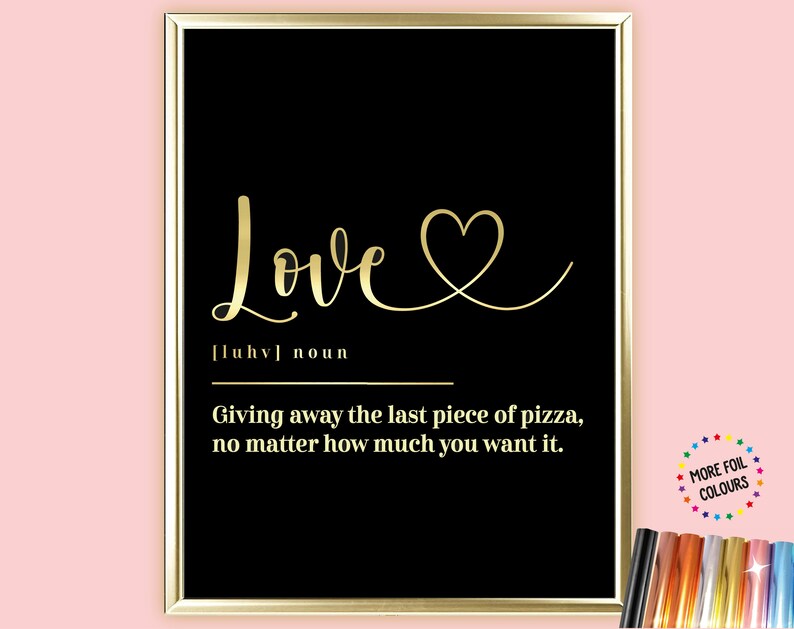 A4 /A3 Love Dictionary Definition Foil Print Funny Wall Art - Etsy