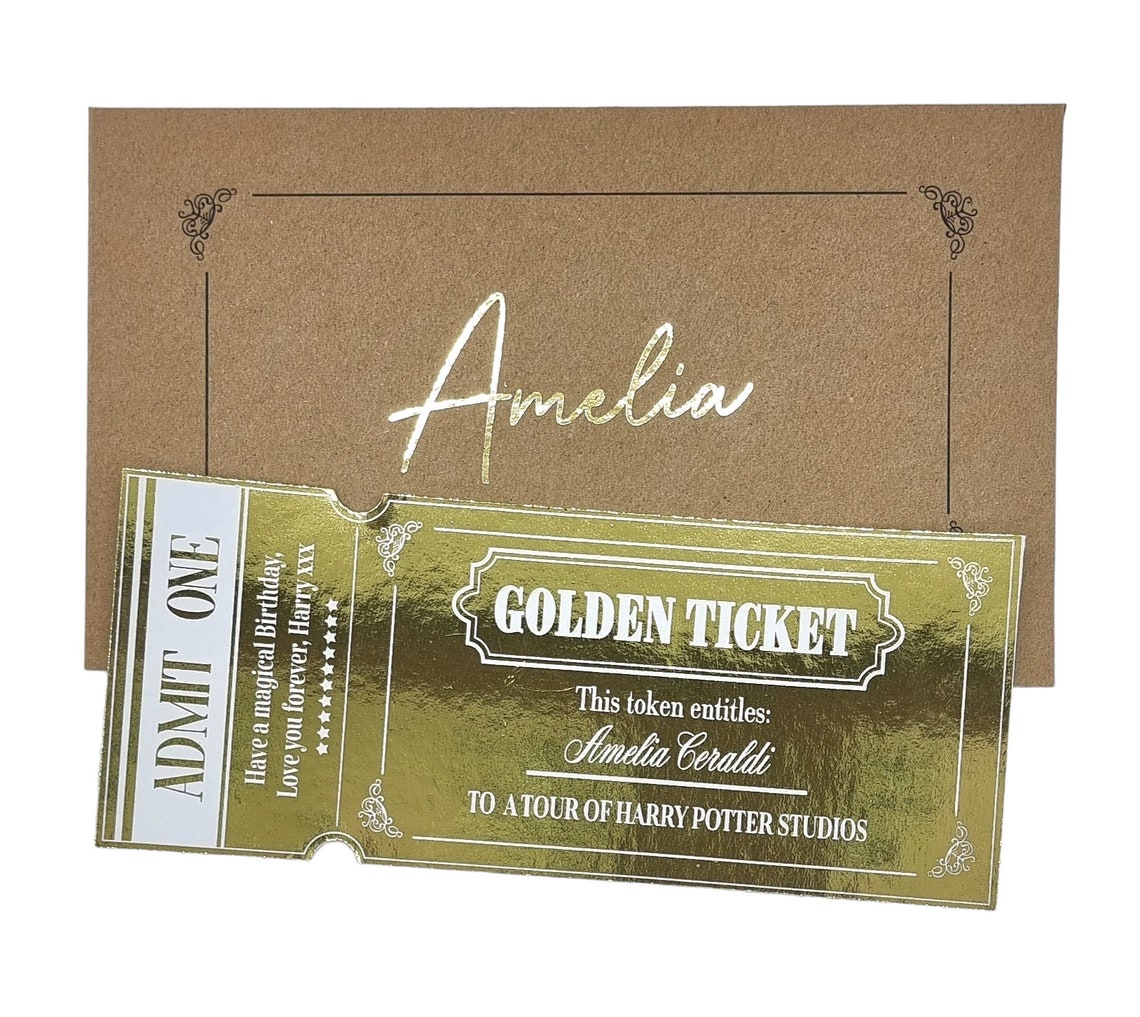 Gold Foil Surprise Event Ticket, Custom Reveal Gift Token - Etsy