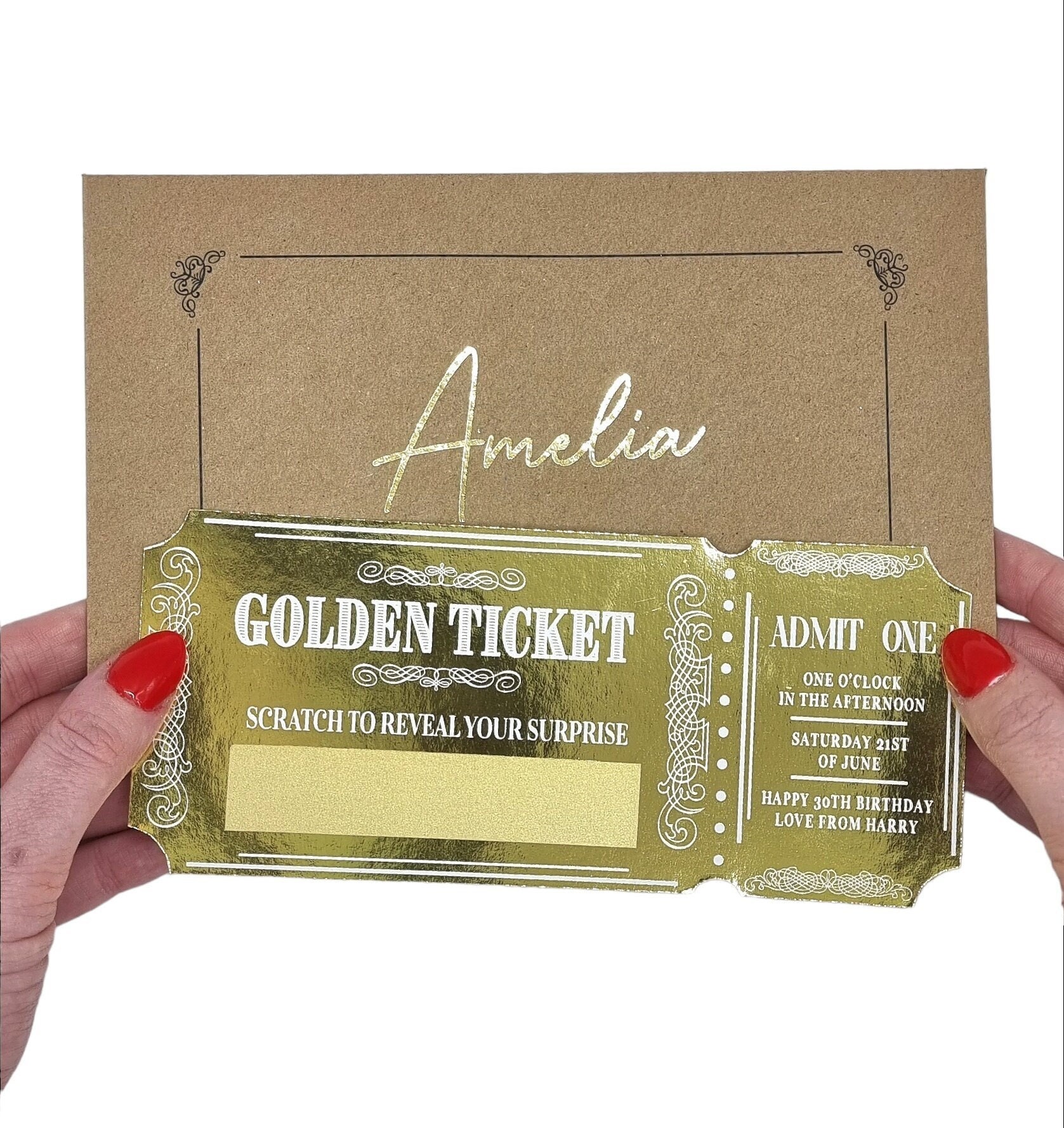 Gold Foil Scratch & Reveal Event Ticket Golden Ticket - Etsy