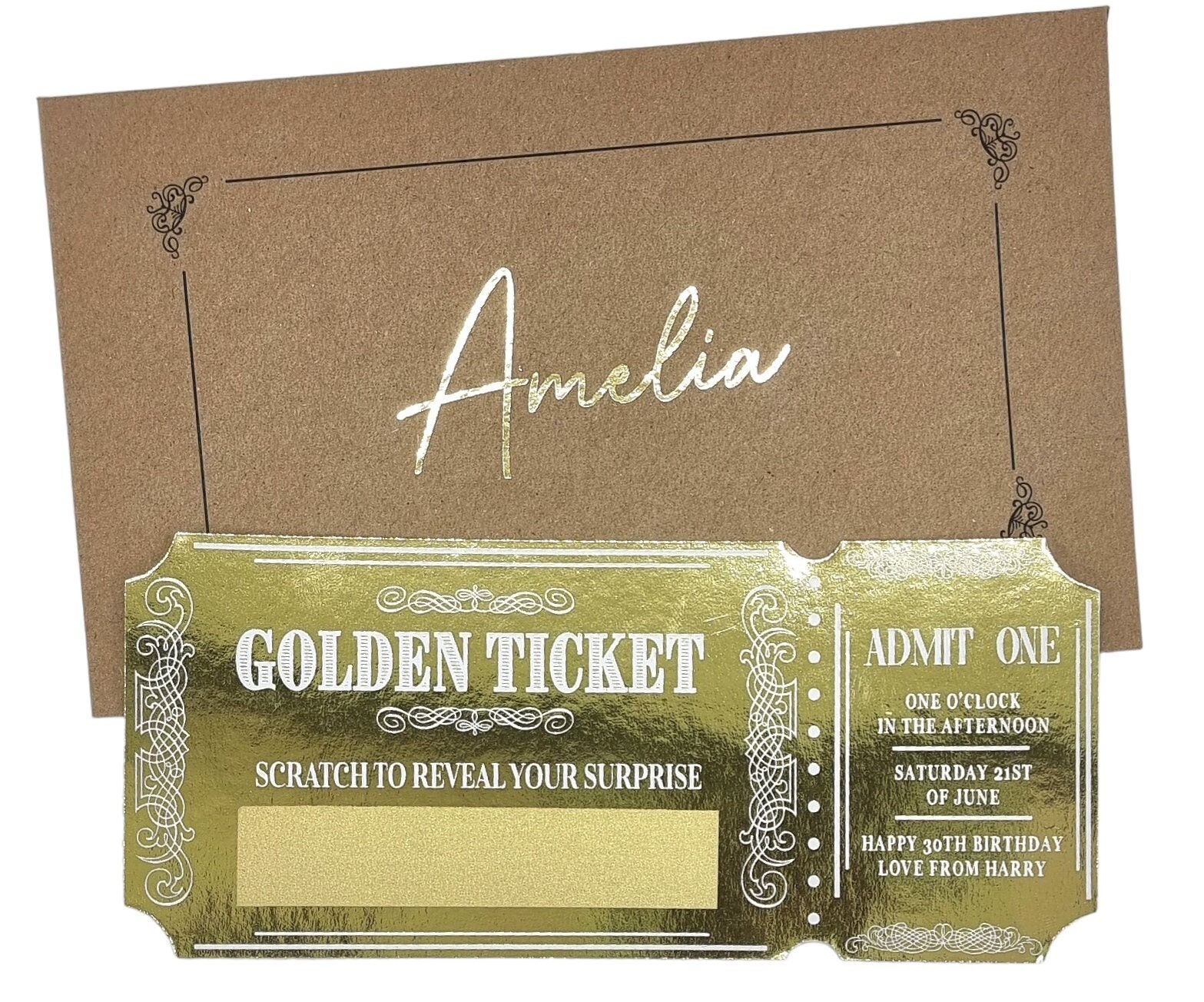 Gold Foil Scratch & Reveal Event Ticket Golden Ticket - Etsy