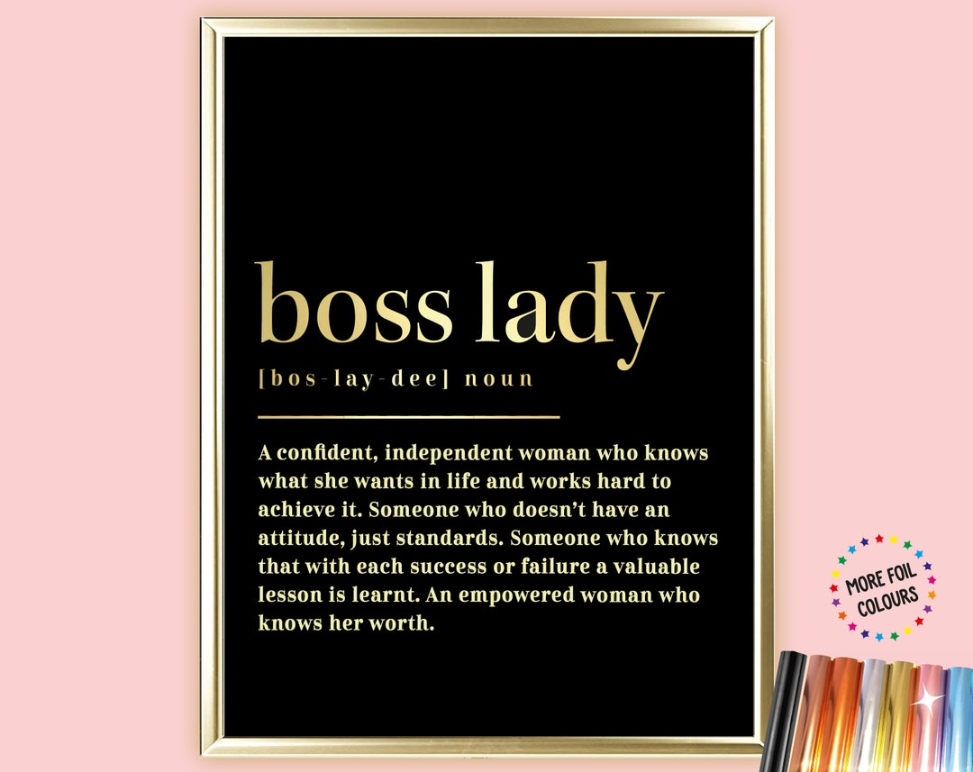 A4/A3 Boss Lady Dictionary Definition Foil Print, Funny Office Wall Art ...