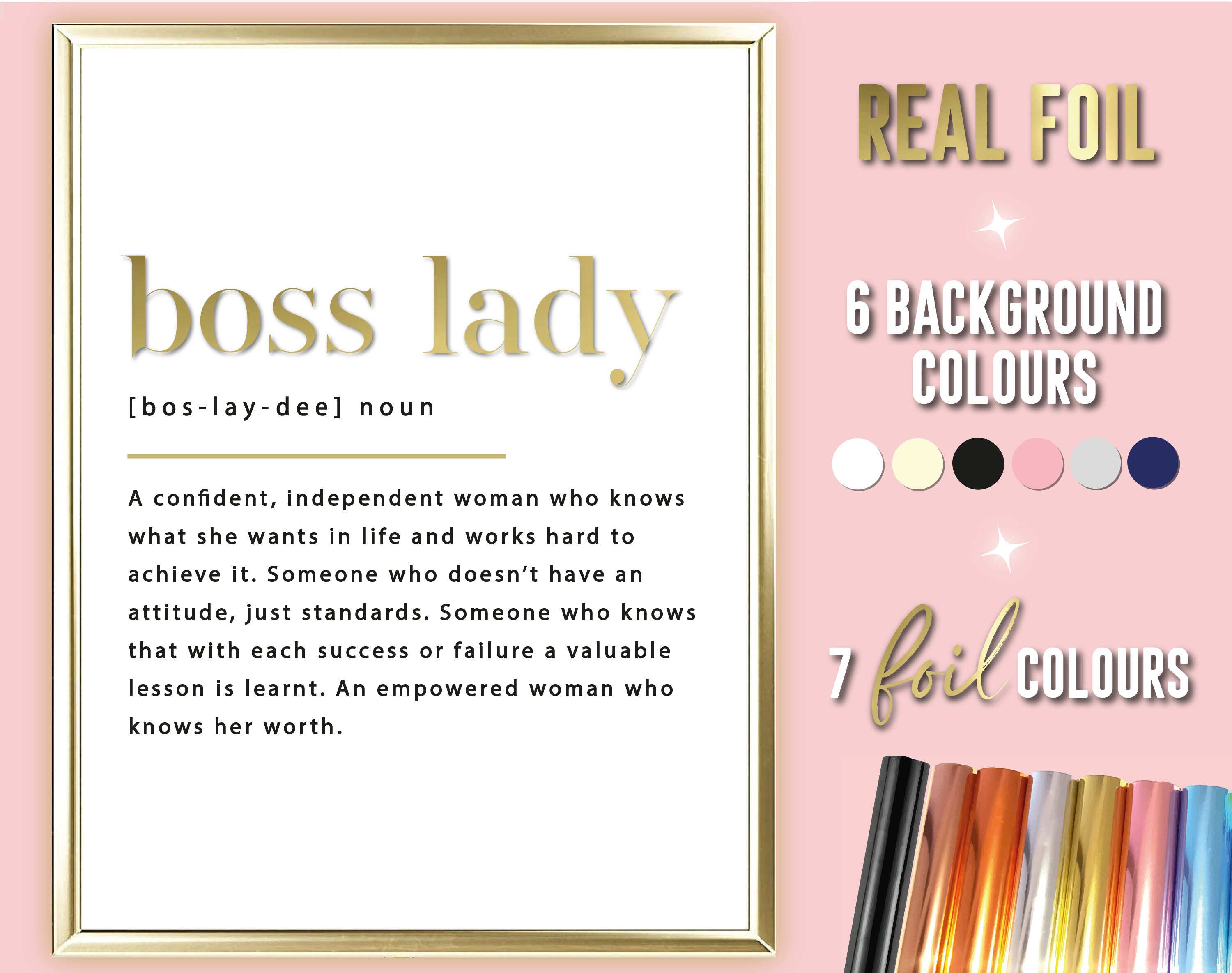 A4/A3 Boss Lady Dictionary Definition Foil Print Funny Office | Etsy