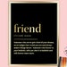 A4 /A3 Friend Dictionary Definition Foil Print Funny Wall - Etsy