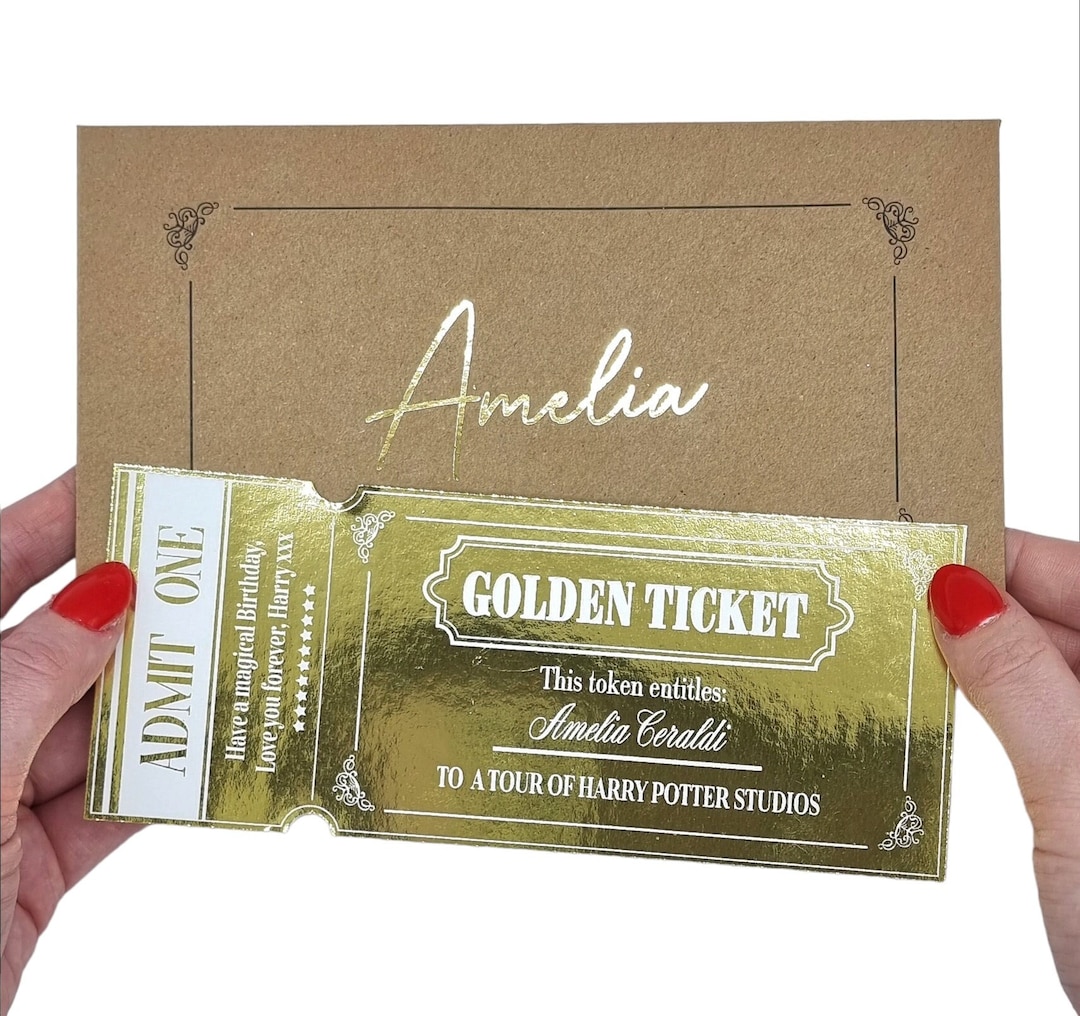 Gold Foil Surprise Event Ticket, Custom Reveal Gift Token - Etsy
