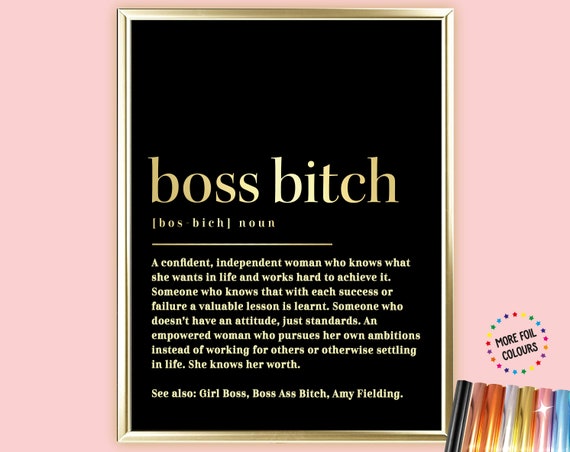 A4/A3 Boss Bitch Personalised Dictionary Definition Foil - Etsy