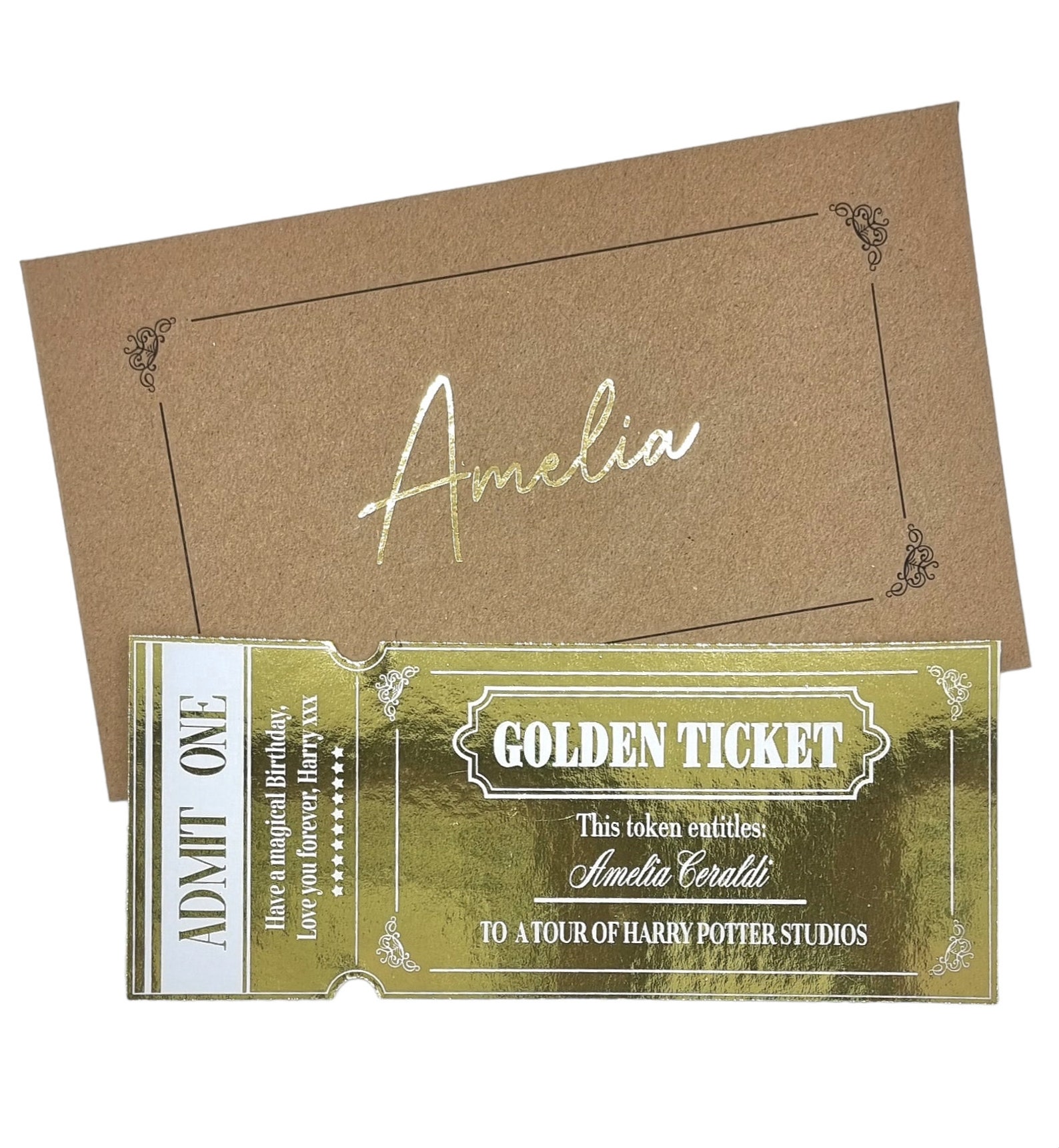 Gold Foil Surprise Event Ticket, Custom Reveal Gift Token - Etsy