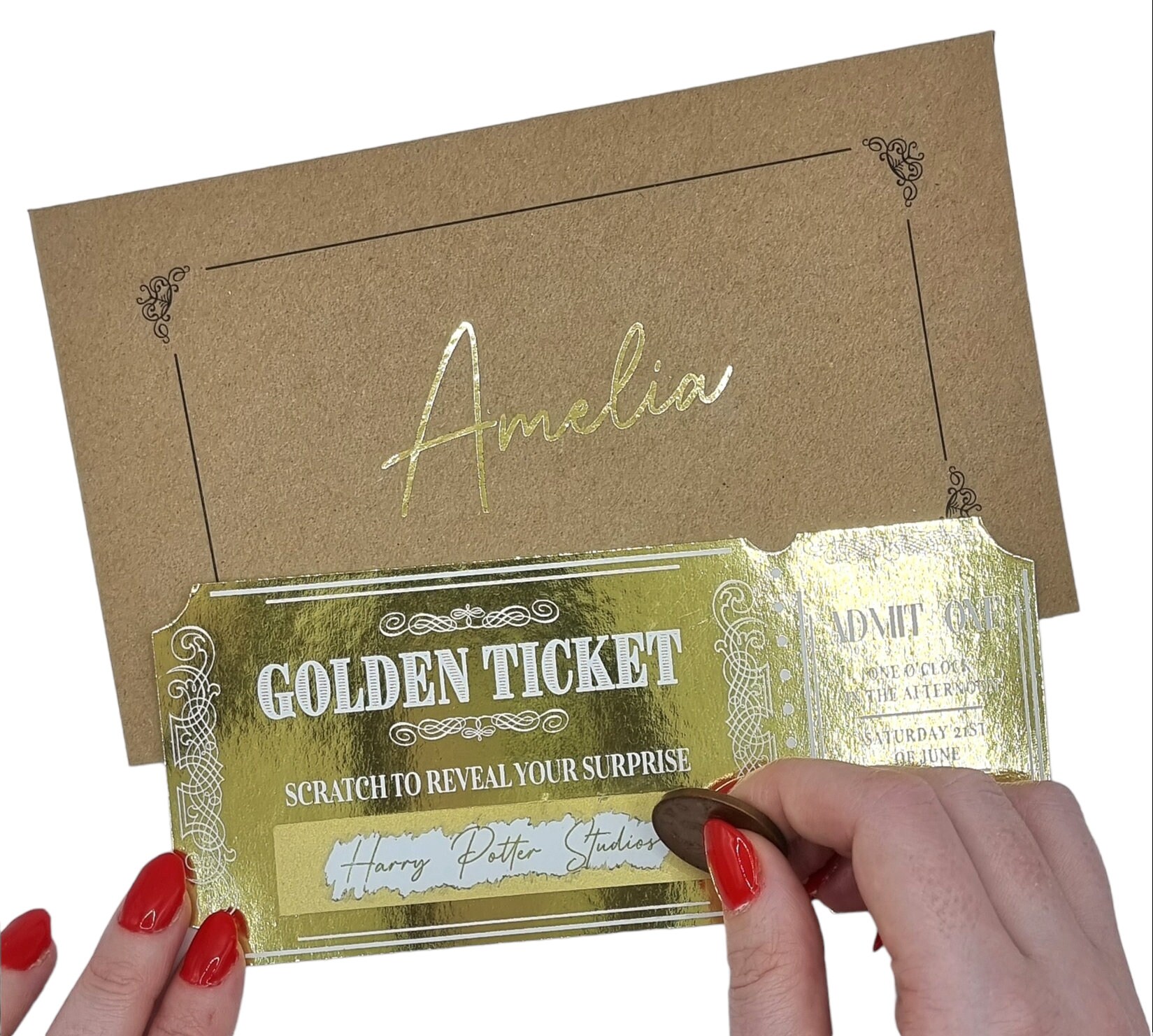 Gold Foil Scratch & Reveal Event Ticket Golden Ticket - Etsy