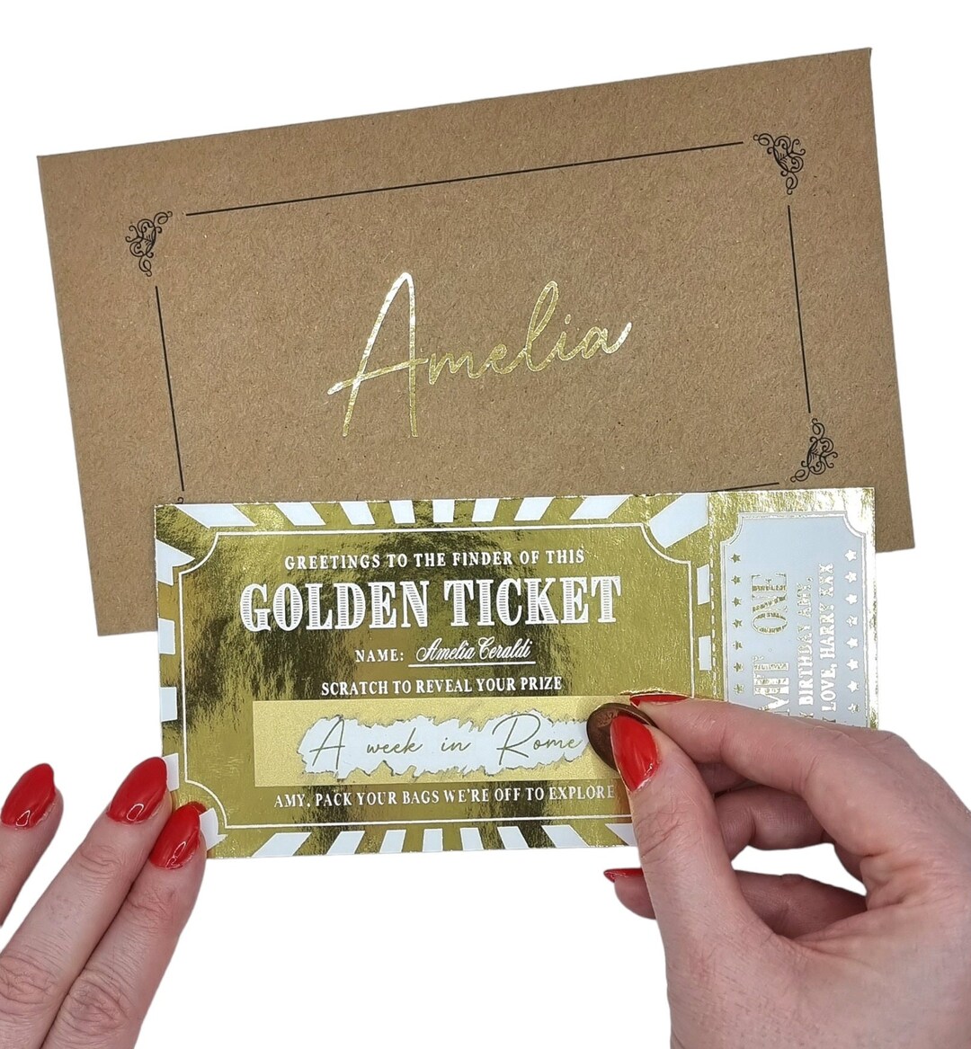 Gold Foil Scratch Reveal Ticket, Surprise Event Gift - Etsy