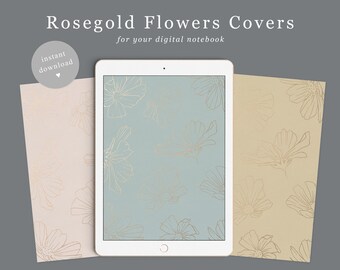 Digital Notebook Cover in 6 Colours Goodnotes Covers Gold - Etsy