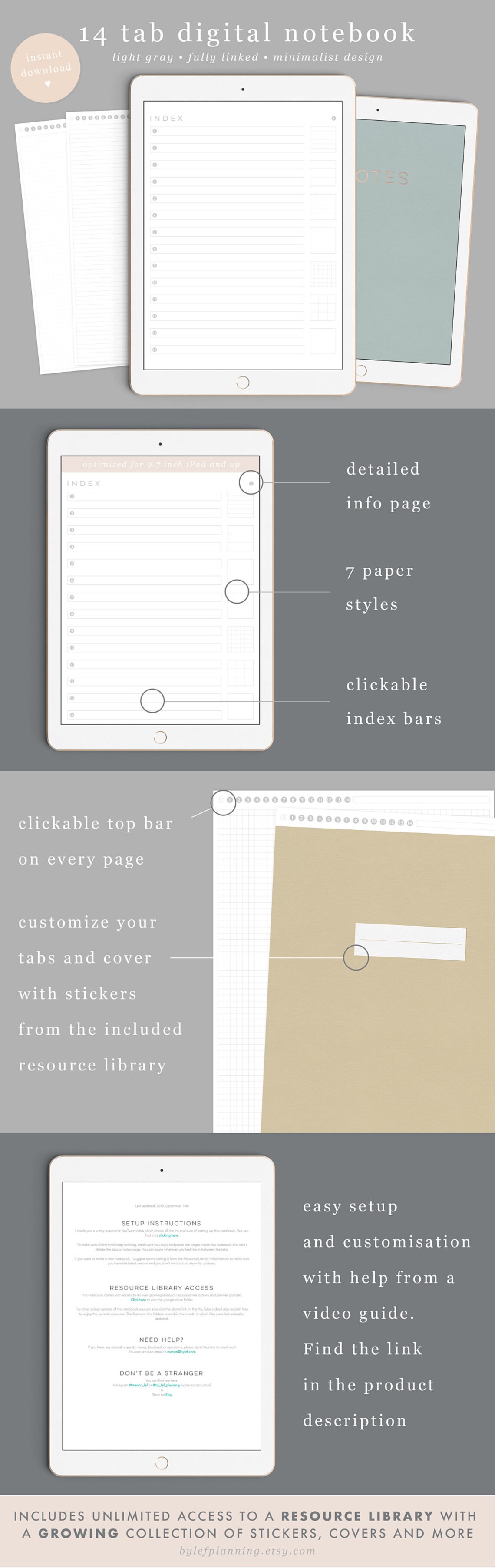 Digital Notebook, Goodnotes Notebook, Digibujo, Notability Notebook ...