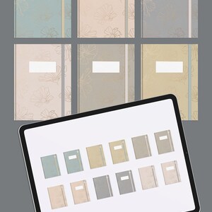 Digital Notebook Cover Flowers Elastic Rose Gold Foil 6 Colours ...
