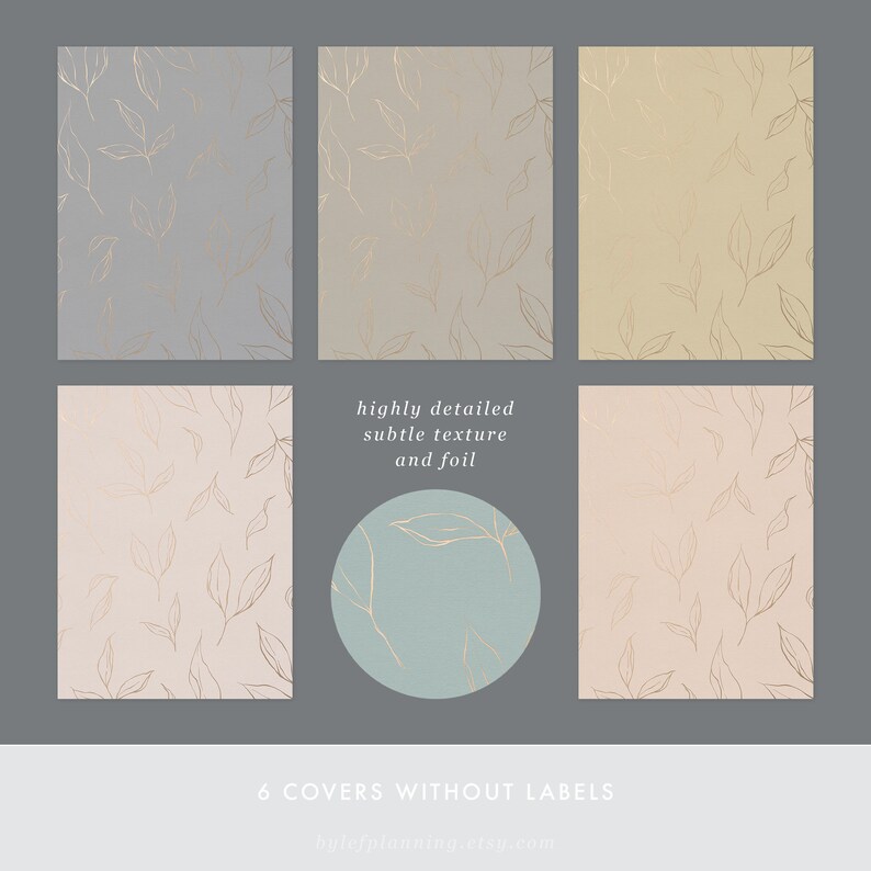 Floral Digital Notebook Cover Rose Gold Foil 6 Colours | Goodnotes ...