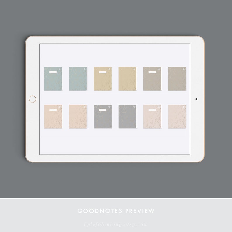 Floral Digital Notebook Cover Rose Gold Foil 6 Colours | Goodnotes ...