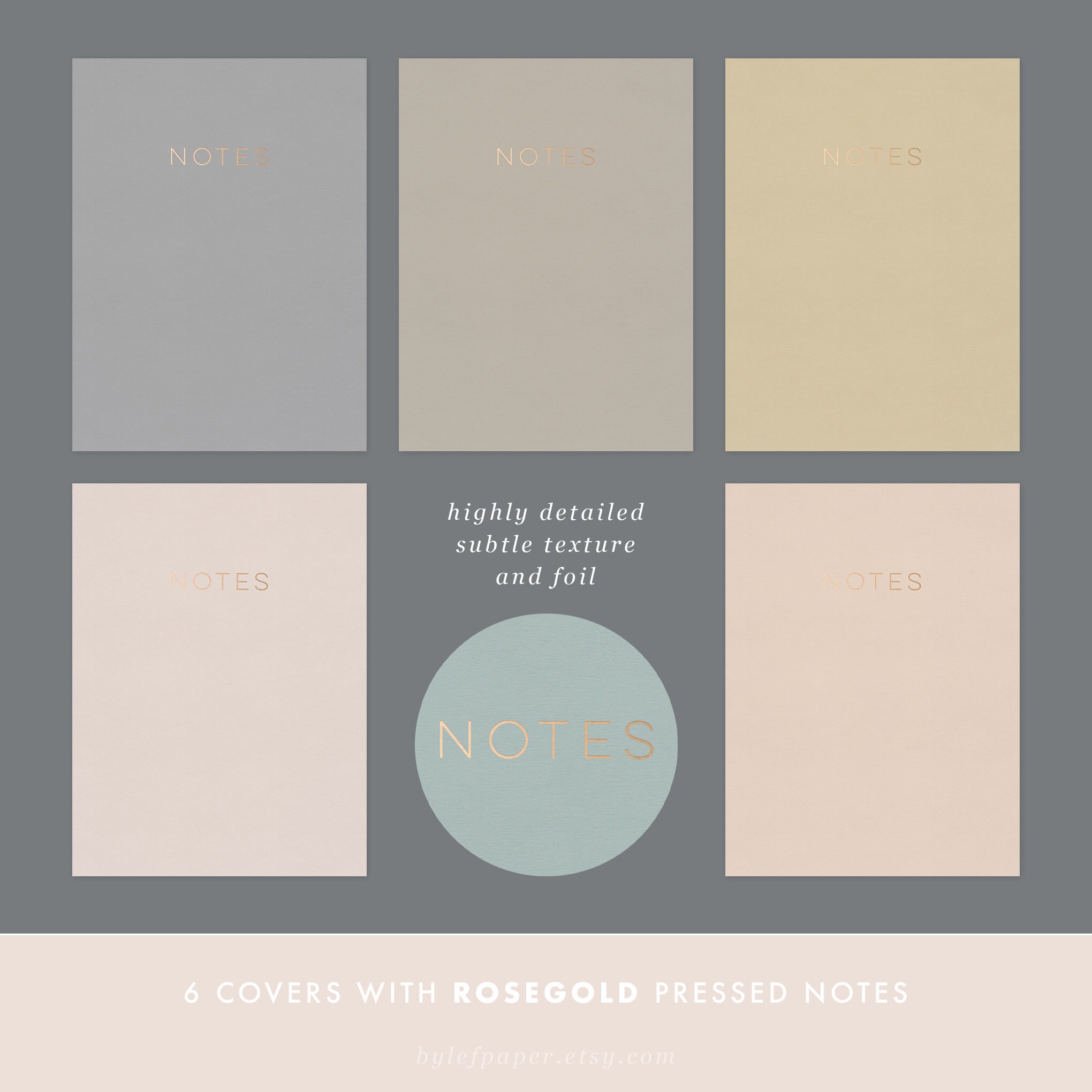 Digital Notebook Cover in 6 Colours | Goodnotes Covers | Gold and ...