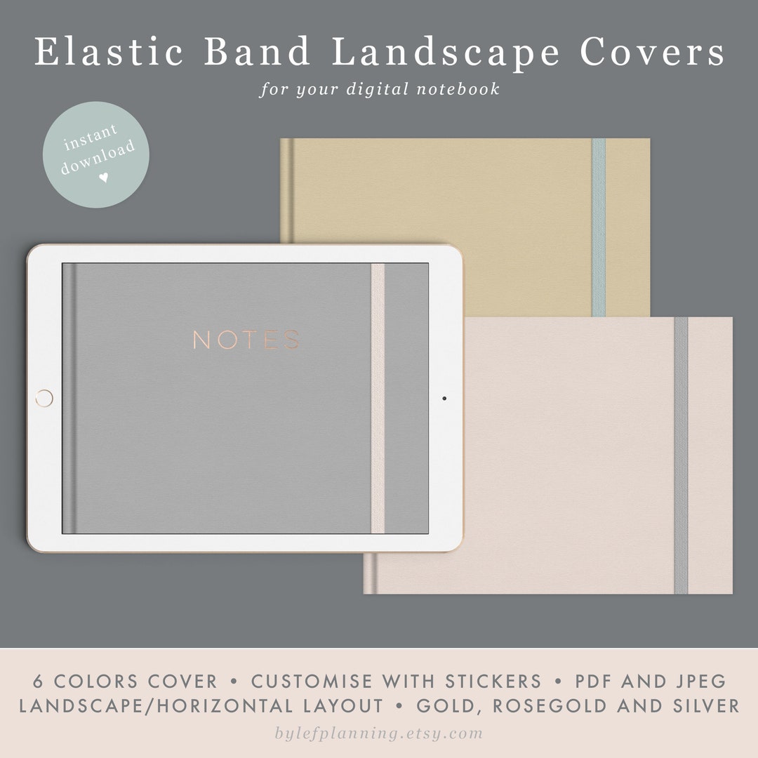 Landscape Goodnotes Cover Elastic Band in 6 Colours | Digital Notebook ...