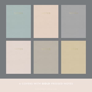 Digital Notebook Cover in 6 Colours | Goodnotes Covers | Gold and ...