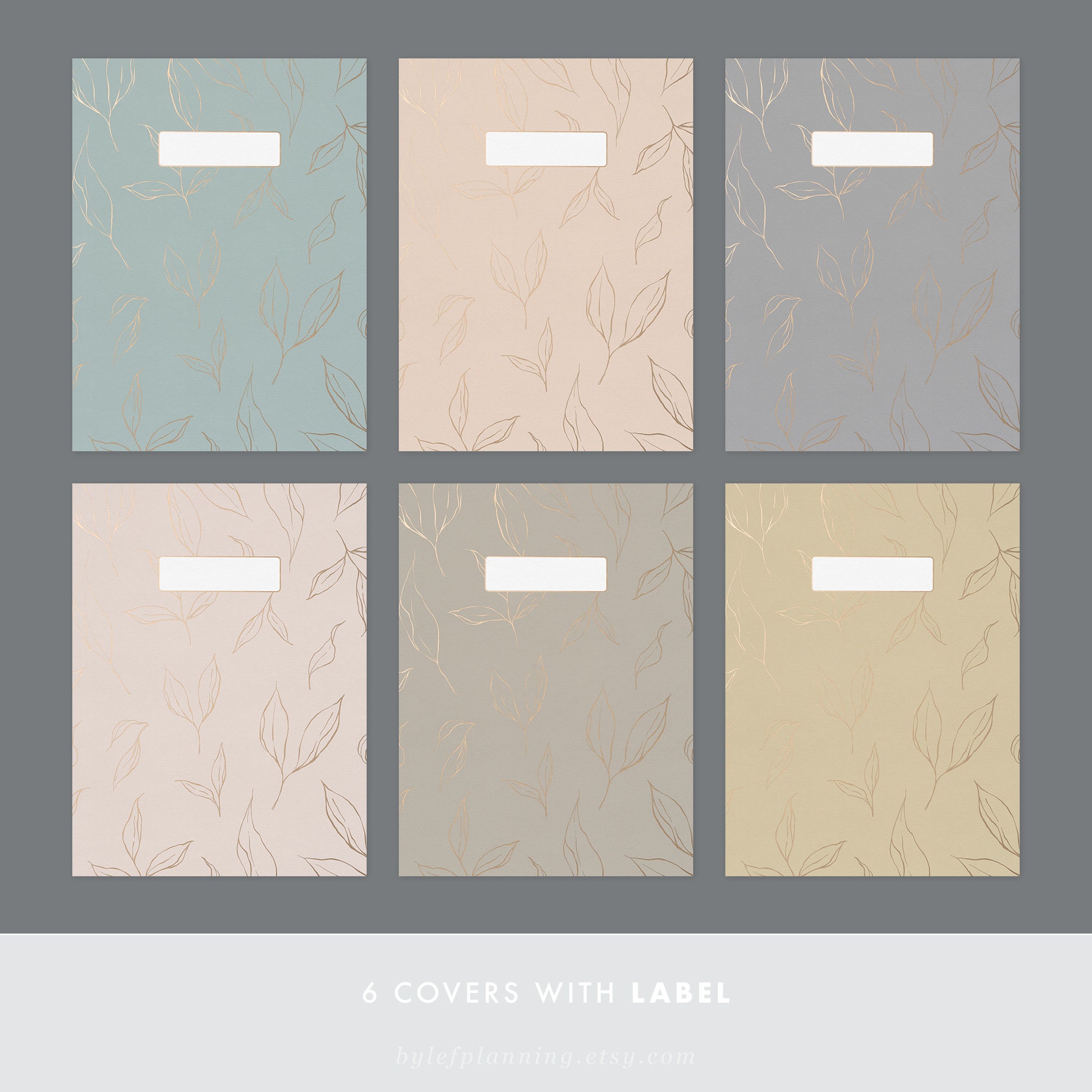 Floral Digital Notebook Cover Rose Gold Foil 6 Colours - Etsy