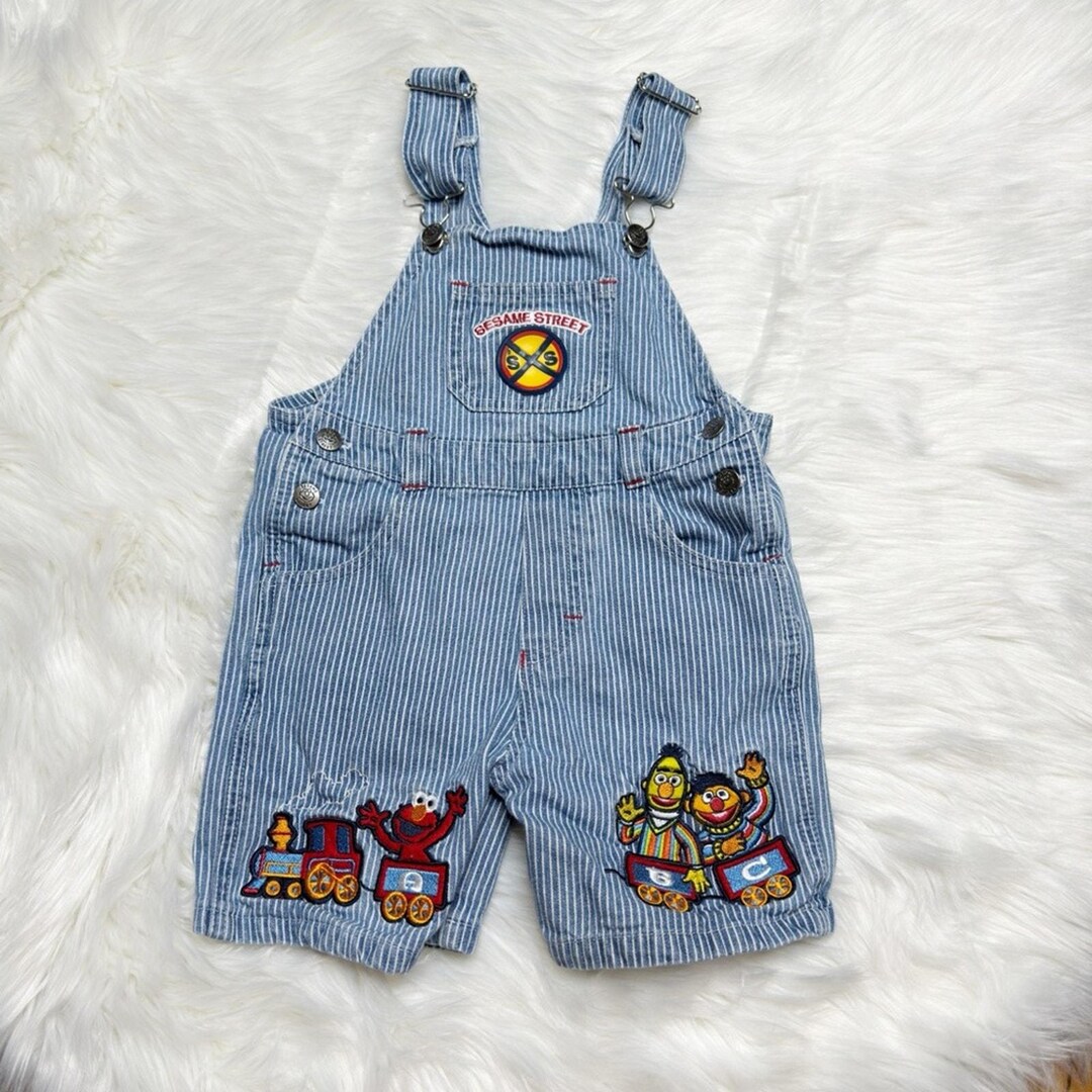 Vintage Sesame Street Bib Denim Overalls Elmo Bert Ernie 3T - Etsy