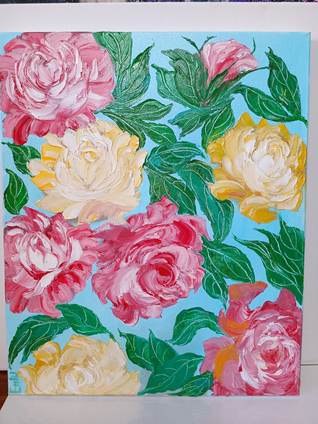 Original Flower Painting the World of Roses. Oil Painting on Canvas ...