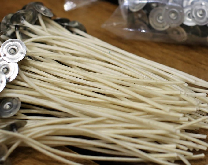 Zinc Core Candle Wicks | 6" Pretabbed, Prewaxed | Bulk 12 Pack or 100 ...