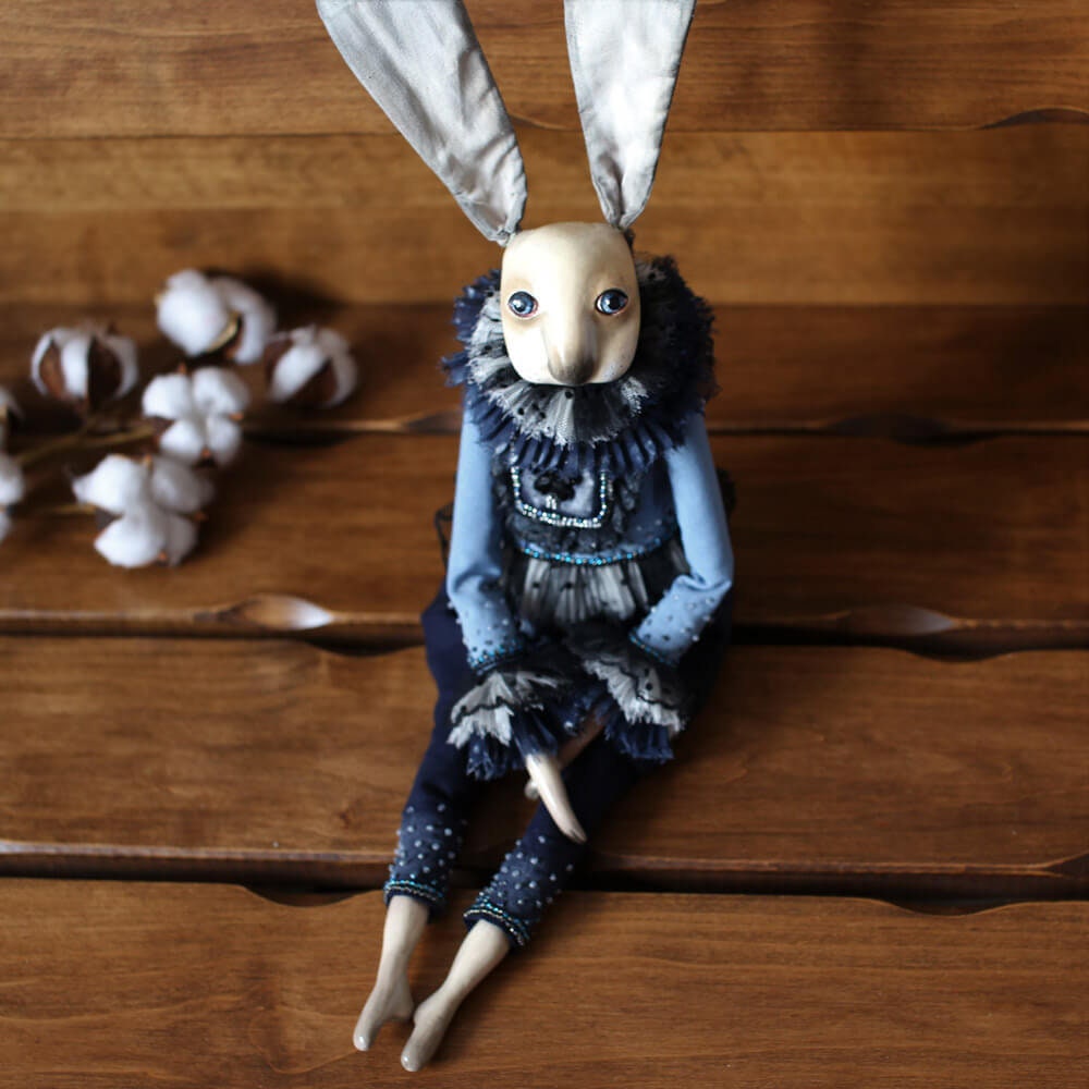OOAK Art Doll Animal-Bunny Amazing Paschal GiftCollectible | Etsy