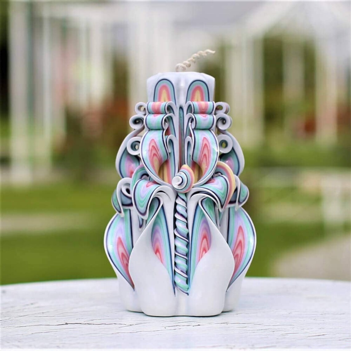 Rainbow Carved Unity Candle-hand Carved Pillar - Etsy