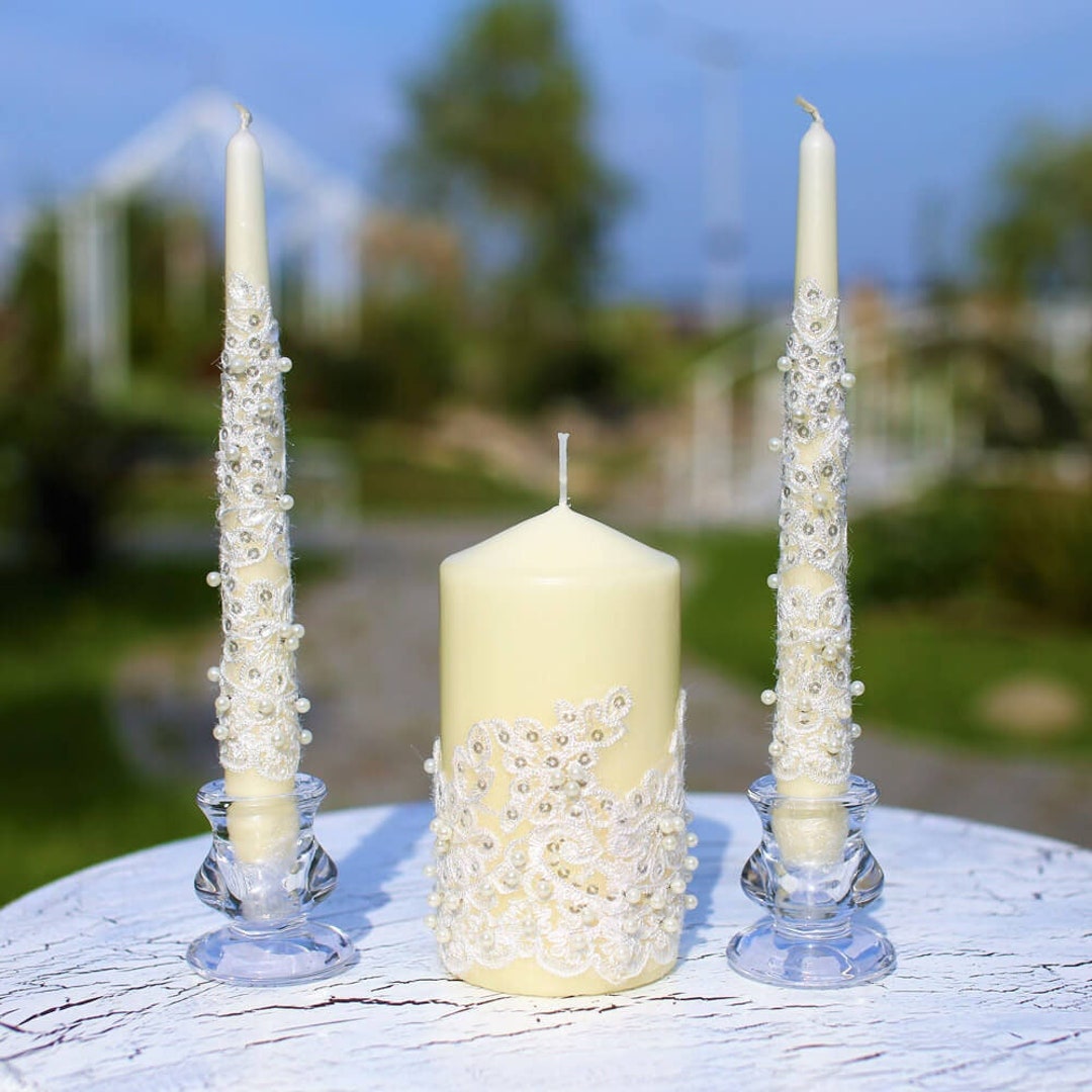 Unity Wedding Candle Set,ivory Wedding Ceremony Candles,pillar and ...