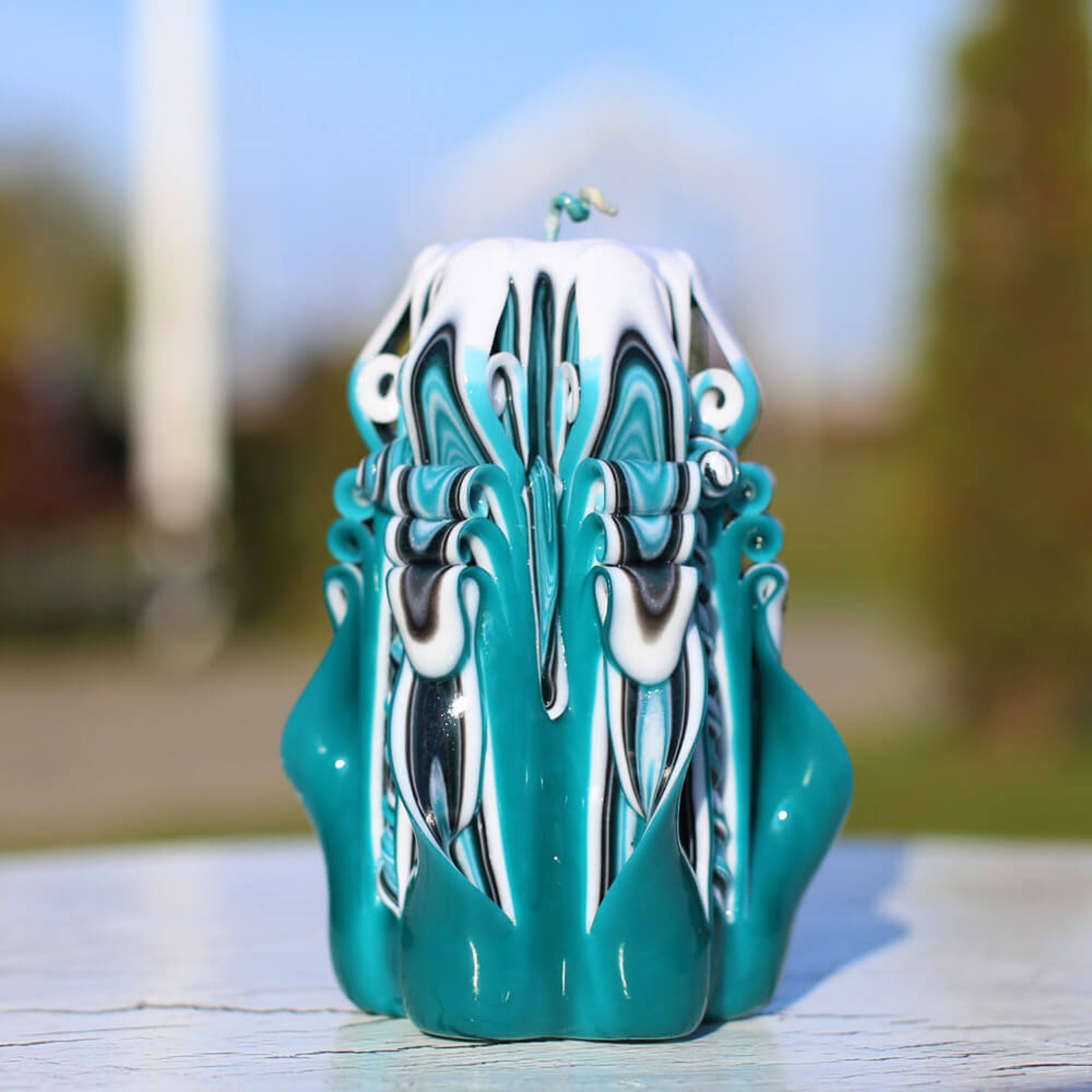 Carved Candle Christmas Hand Carved Candle Tealbest New - Etsy