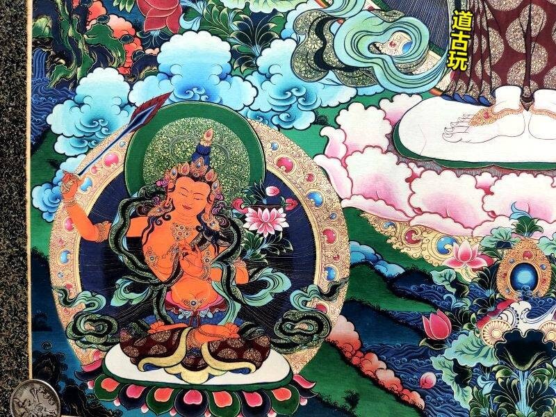 Rare Antique Tibetan Buddhism Buddhist Thangka,painted Color Thread ...