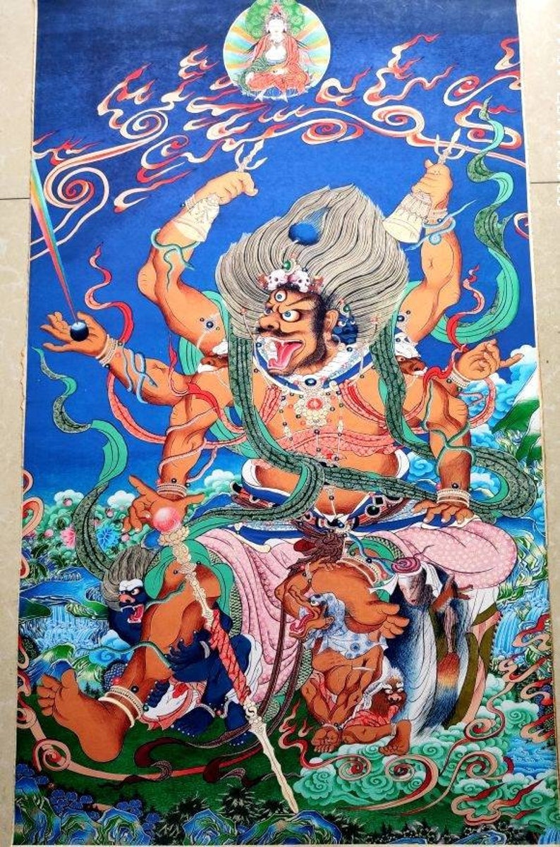 Rare Antique Tibetan Buddhism Buddhist Thangka,painted Color Thread ...