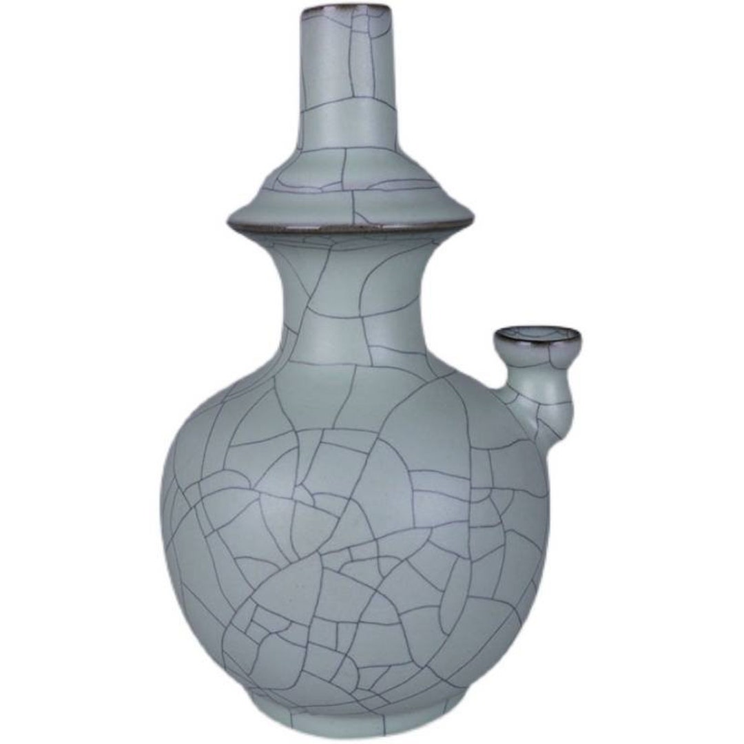 Chinese Antiques Porcelain Wine Pot Song Dynasty Guan Ware Celadon Flagon.chinese Vintage ...