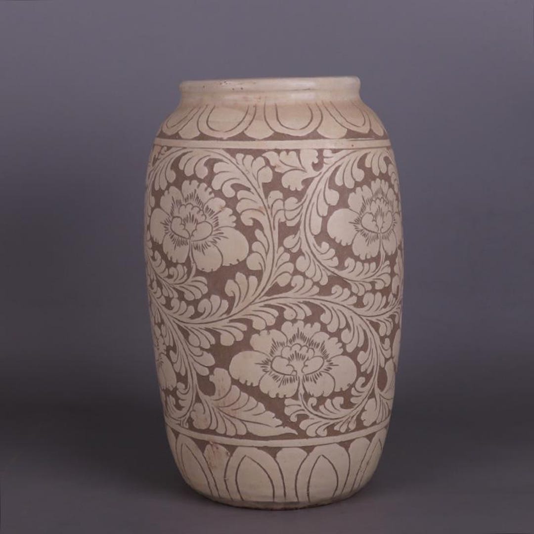 Chinese Vintage Porcelain Vase,cizhou Ware Black Glaze Porcelain Vase ...